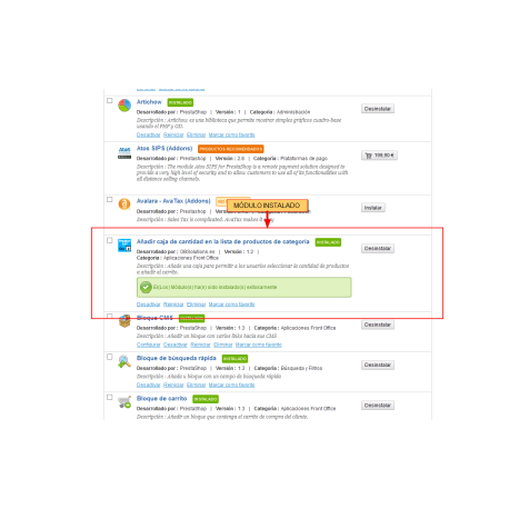 Product List Quantity Box PrestaShop Module